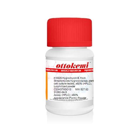 Hygromycin B From Streptomyces Hygroscopicus Plant Cell Culture
