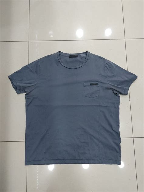 프라다 Xl 약100 회색 반팔티 중고 정품 빈티지 세컨웨어