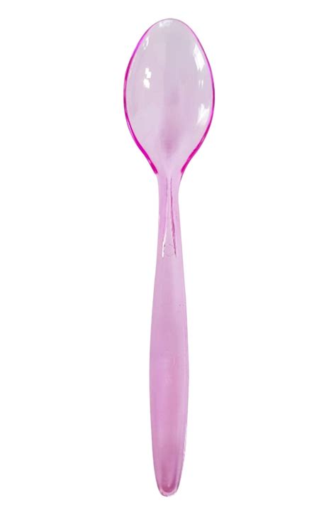 Lüks Plastik Dondurma Tatlı Kaşık Transparan Pembe 100lü