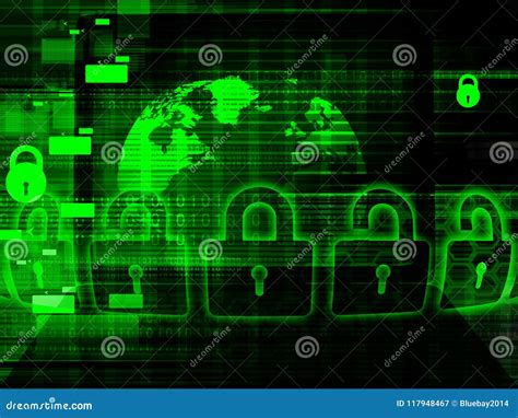 Global Cyber Security Concept Stock Illustration Illustration Of Lock Computer 117948467