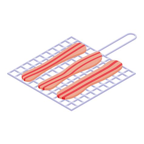 Grilled Bacon Icon Isometric Style 15649798 Vector Art At Vecteezy