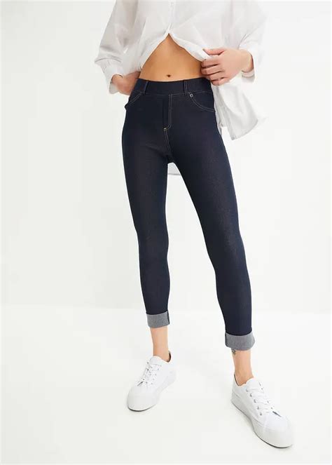 Leggings Effetto Jeans Che Mettono In Risalto Le Gambe Blu Denim Regular