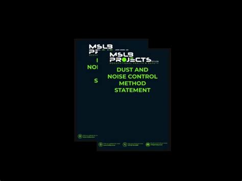 Dust And Noise Control Method Statement Mslb Projects