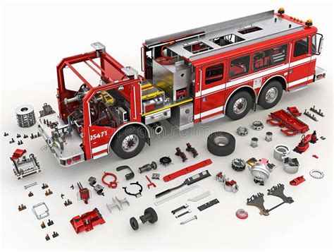 Dismantlement Diagram Of Fire Truck The Fire Truck Is In The Middle Of