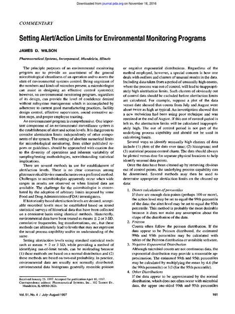 1997wilson161 2 setting alert action limit pdf percentile poisson