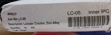 Winco Lc 05 Zink Alloy Lobster Nut Double Jaw Cracker Set Of 12 New