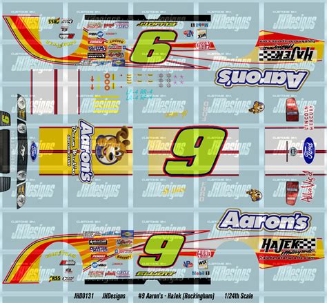 Jh Designs Chase Elliott 2011 Lms 9 Aarons Rockingham 1 24 Racecar Print It Decals