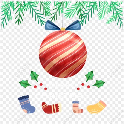 수채화 크리스마스 장식입니다 색상 일러스트 휴일 일러스트 크리스마스 일러스트 Png 일러스트 무료 다운로드 Lovepik