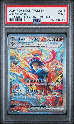 Psa 9 Greninja Ex 214167 Sir Twilight Masquerade 2024 Pokemon Card Tcg