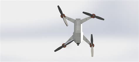 四旋翼无人机简易模型solidworks 2022模型图纸下载 懒石网