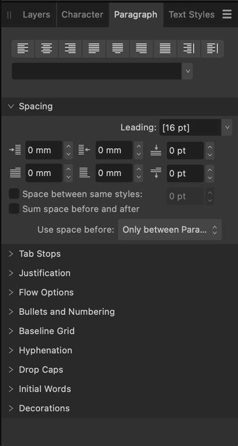 indent issue how to do it in affinity publisher affinity on desktop