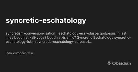 Syncretic Eschatology Indo Europeanwiki