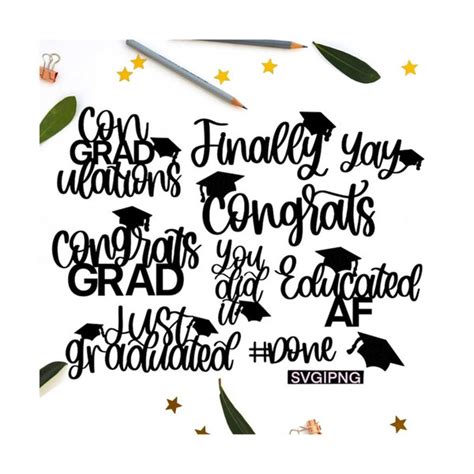 Graduation Cake Topper Svg Bundle Graduation Svg Bundle Co Inspire