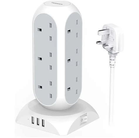 Buy Tessan 12 Way Power Strip Tower Adrian Video Image
