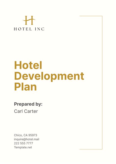 Free Hotel Development Plan Template To Edit Online