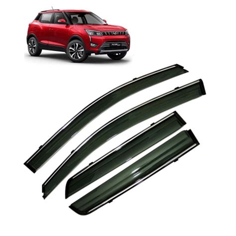 Mahindra Xuv 300 2019 Onward Car Window Door Visor With Chrome Line