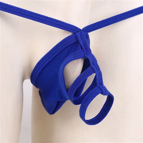 Mens Lingerie Low Rise Bulge Pouch T Back G String Thong Bikini Briefs