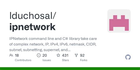 Github Lduchosalipnetwork Ipnetwork Command Line And C Library
