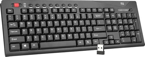 Rii Wireless Keyboard 2 4g Ergonomic Full Size Computer Keyboard With Volume Roller Usb External