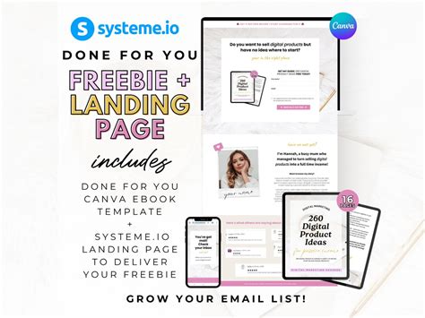 Done For You Ebook Freebie Lead Magnet Landing Page Template Systeme