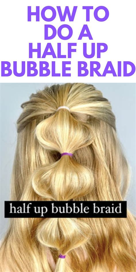 How To Do A Half Up Bubble Braid Half Up Half Down Hair Prom Simple