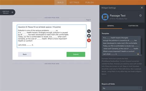 Passage Test Form Widgets Jotform