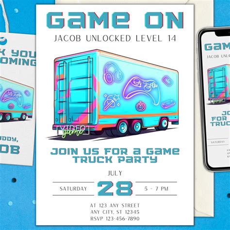 Game Truck Party Etsy