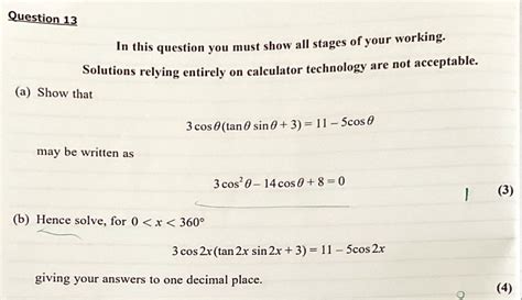 Solved Question 13in This Question You Must Show All Stages