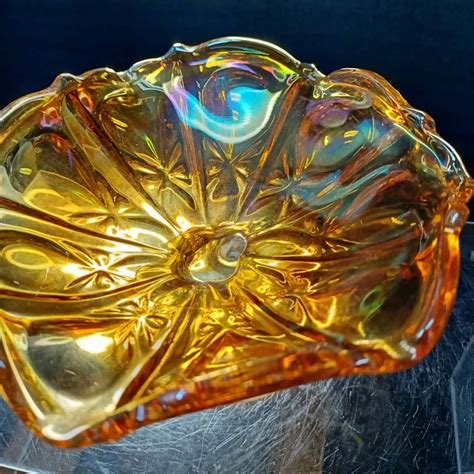 Vintage Rainbow Glass Candy Dishs