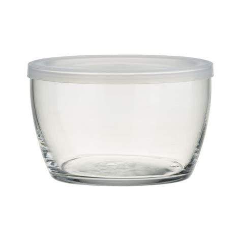 Clear Glass Bowl with Lid + Reviews | Crate and Barrel | Food storage ...