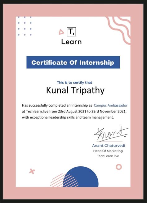 Kunal Tripathy On Linkedin Internship