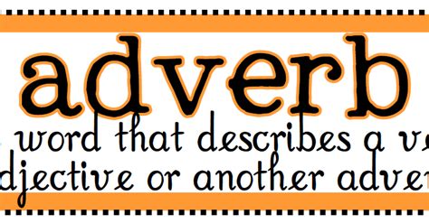 English Language Parts Of Speech Adverb