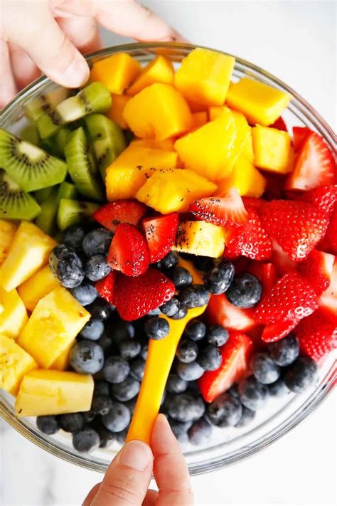 Honey Lime Fruit Salad Recipe With Chia Seeds Lexis Clean Kitchen