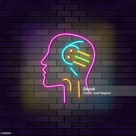 Ai 인공 지능 네온 벡터 아이콘은 어두운 벽 배경에 있습니다 네온 아이 인공 지능 벡터 아이콘 0명에 대한 스톡 벡터 아트 및