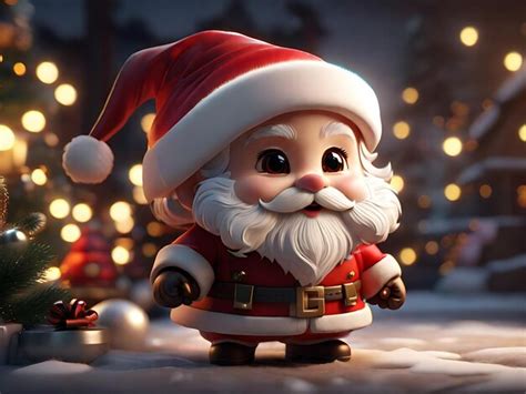 Premium Ai Image Cute Chibi Santa Claus Christmas Clipart