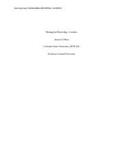 OsheaJ MTH410 Mod2 Opt2 Docx Running Head MANAGERIAL REPORTING