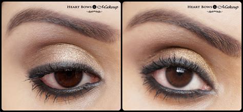 Gold Smokey Eye Makeup Tutorial Diwali Special Heart Bows Makeup