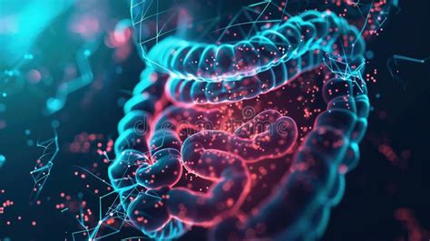 Intestinal Tract With Probiotics Model Of Digestive System Intestinal Tract In Hand Stock