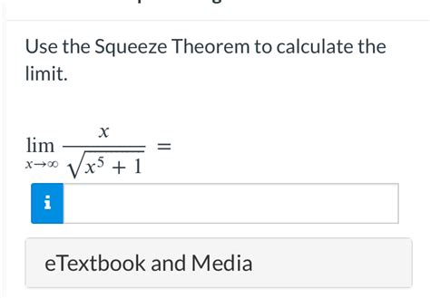 solved use the squeeze theorem to calculate the