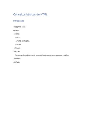 Apostila de HTML São Paulo Brasil HTML CURSO BÁSICO Aprenda os conceitos iniciais de HTML em