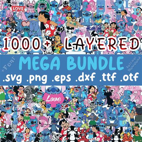 Lilo And Stitch Svg Bundle For Cricut Png Sublimation Stitch Cut Files