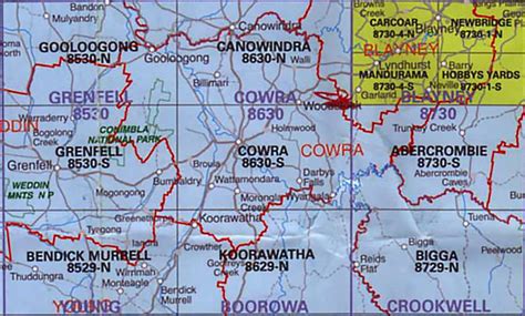 Cowra 8630 S Nsw Topographic Map Printed Abc Maps