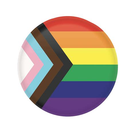 Rainbow Pride Flag Metal Button Wearable Multi Coloured 2 In For