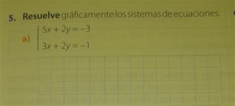 Solved 5 Resuelve Gráficamente Los Sistemas De Ecuaciones A