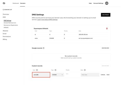 Adding Dns Records To Squarespace Mangomint Salon And Spa Software