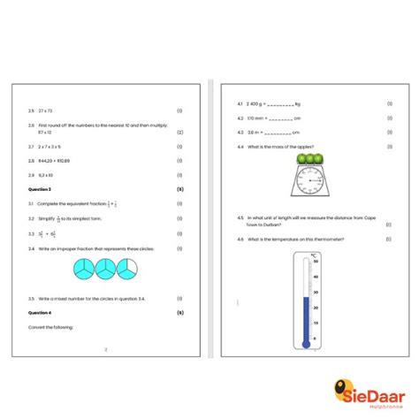 Grade 5 Maths Term 3 Test With Memorandum • Teacha