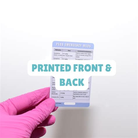 Pediatric Medications Reference Card Perfect For Picu Or Nicu Nurses