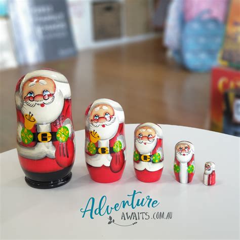 Russian Nesting Dolls Santa Christmas Wooden Babushka Doll Adventure