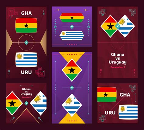 Ghana Vs Uruguay Match World Football 2022 Vertical And Square Banner