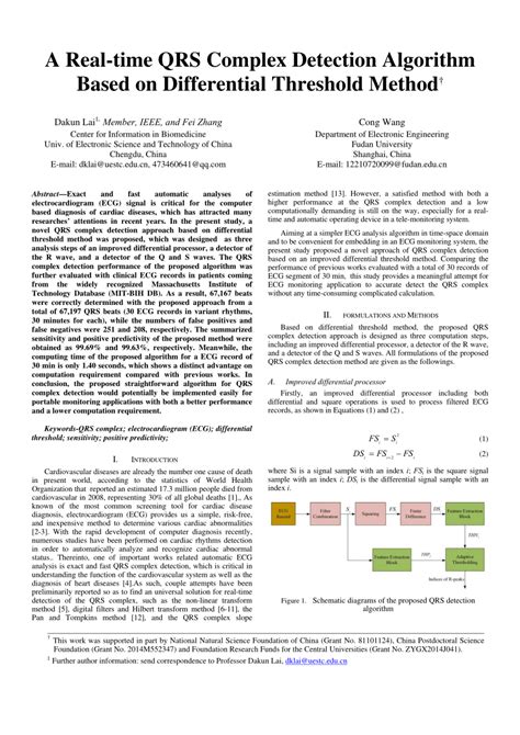 Pdf A Real Time Qrs Complex Detection Algorithm Based On Differential Threshold Method